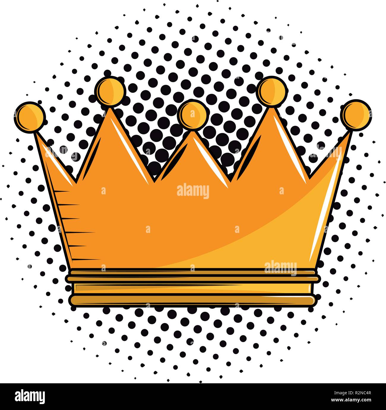 King crown cartoon pop art over dotted background Stock Vector Image ...