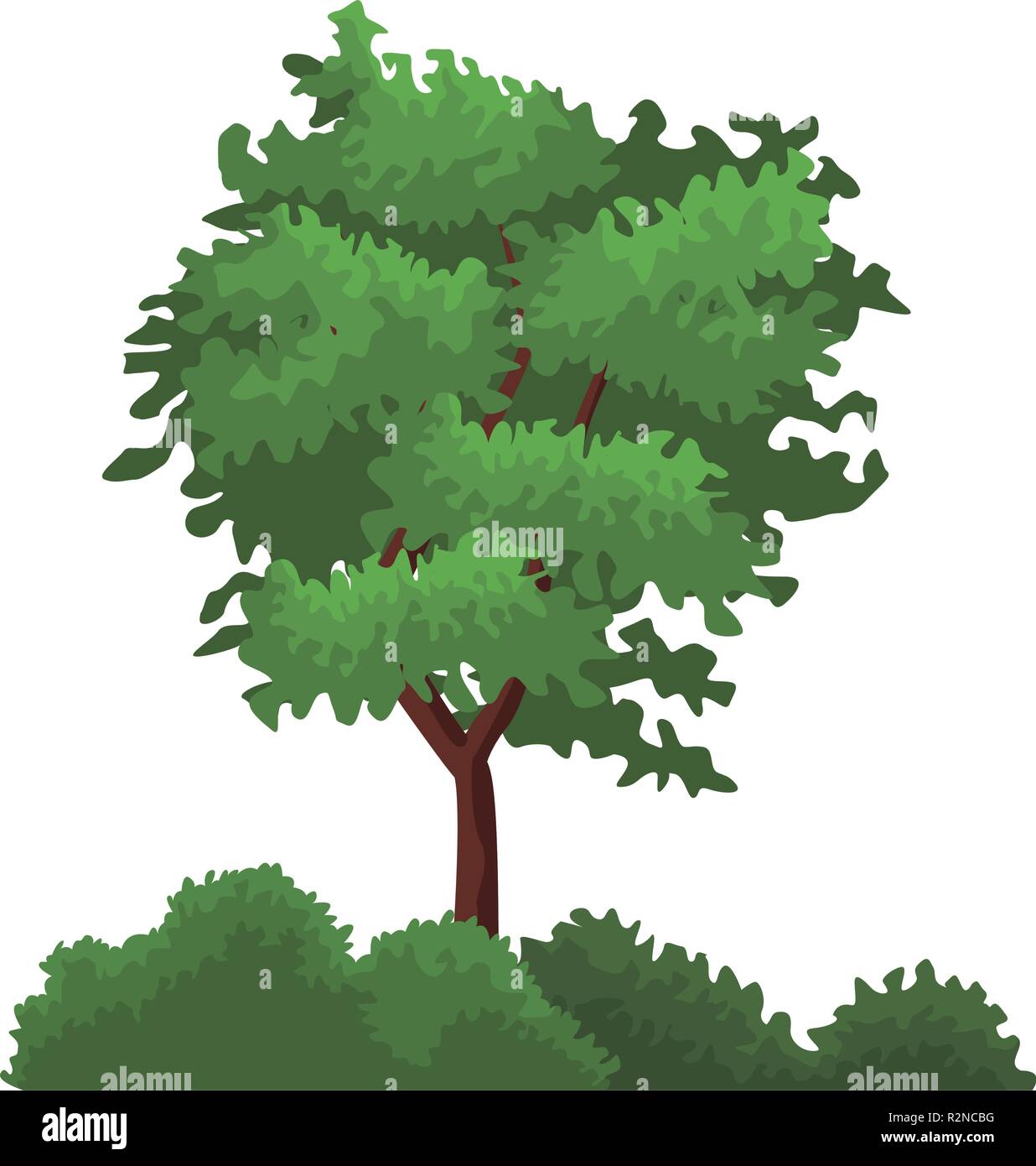 Tree nature landscape cartoon vector illustration graphic design Stock ...