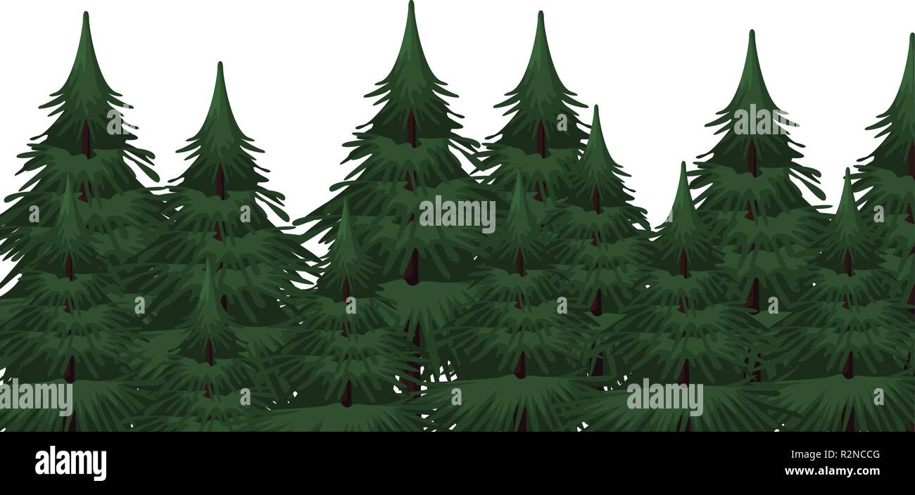 Trees nature landscape cartoon vector illustration graphic design Stock ...