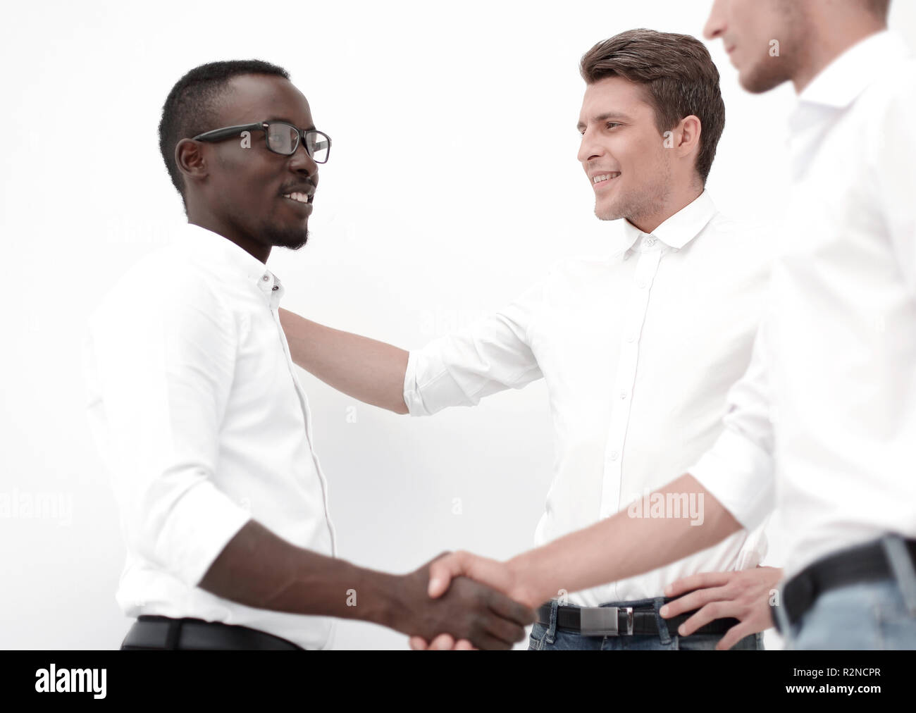 business team meets a business partner Stock Photo - Alamy