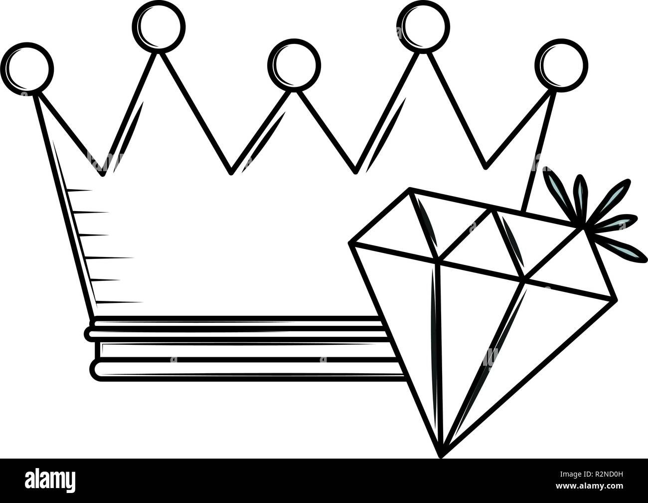 Diamond With Crown Drawing