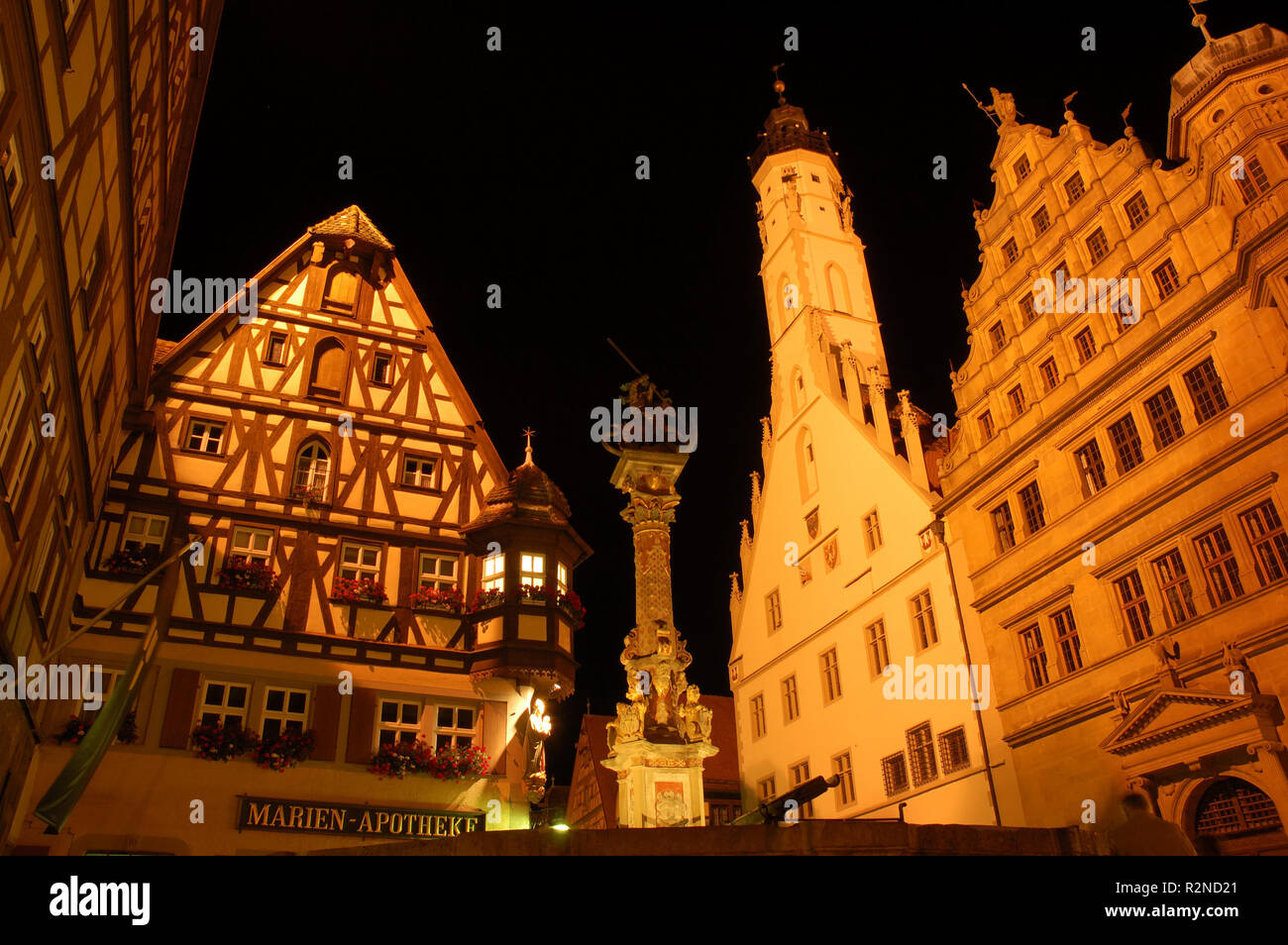 night scene in rothenburg o. d. tauber Stock Photo - Alamy