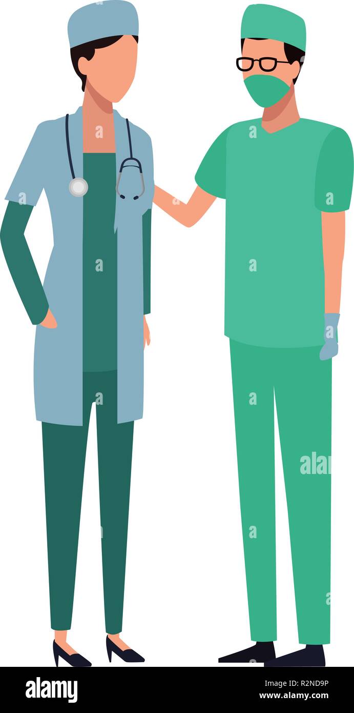 woman and man doctor shaking hands vector illustration graphic design ...