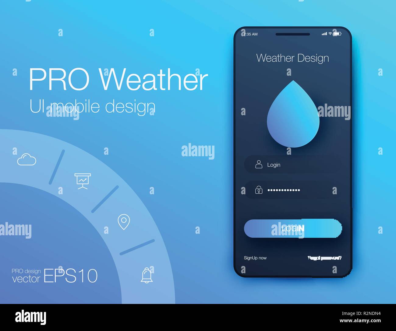 Weather Forecast App Ux Ui Design. Stock vector Stock Vector Image ...