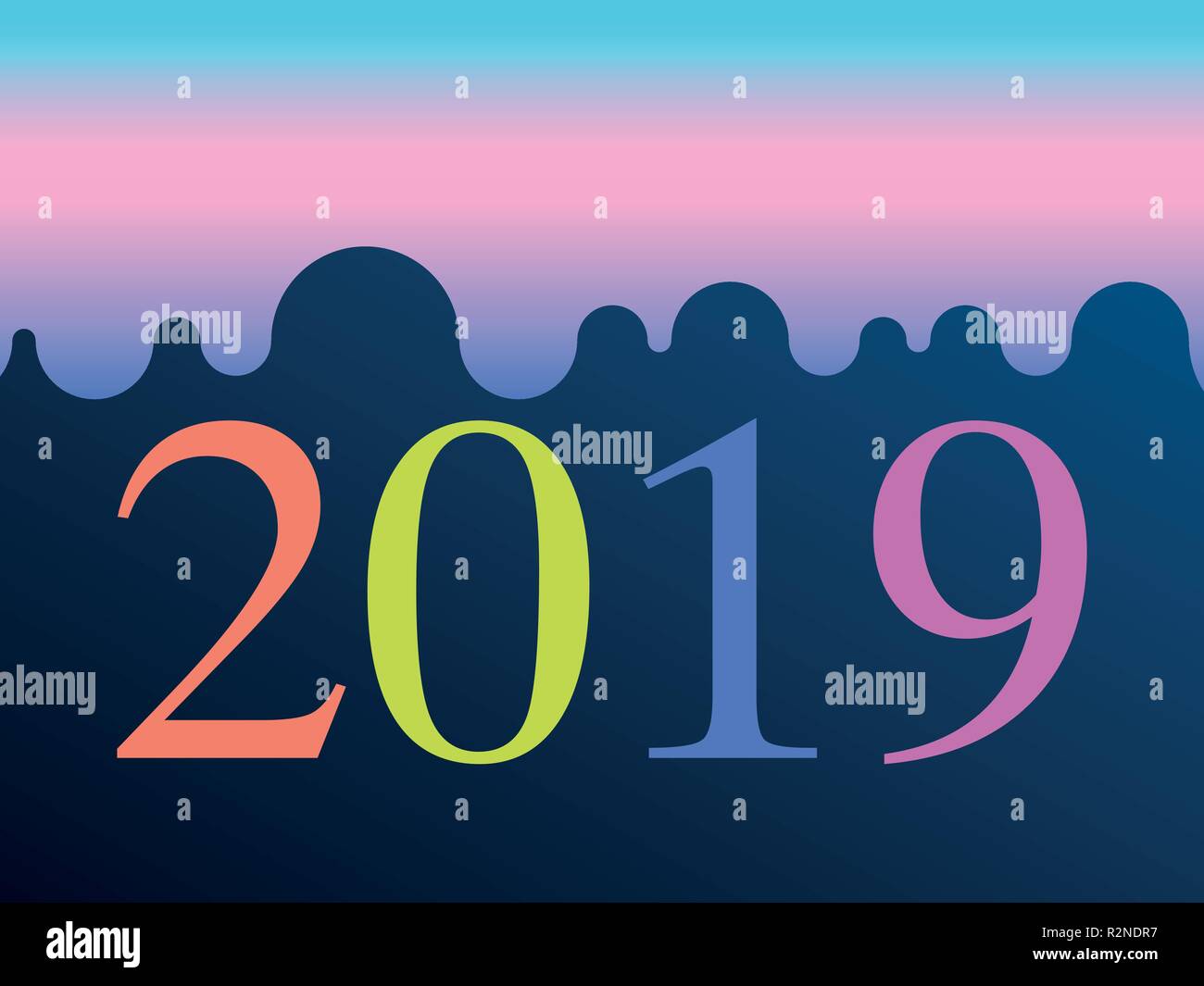 New 2019 year paper, vector illustration. Perfect for presentations ...