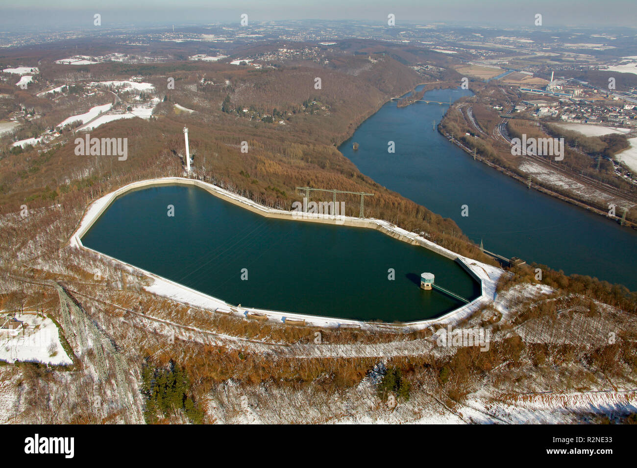 Reservoir, pumped storage plant Koepchenwerk, hydroelectric power plant ...