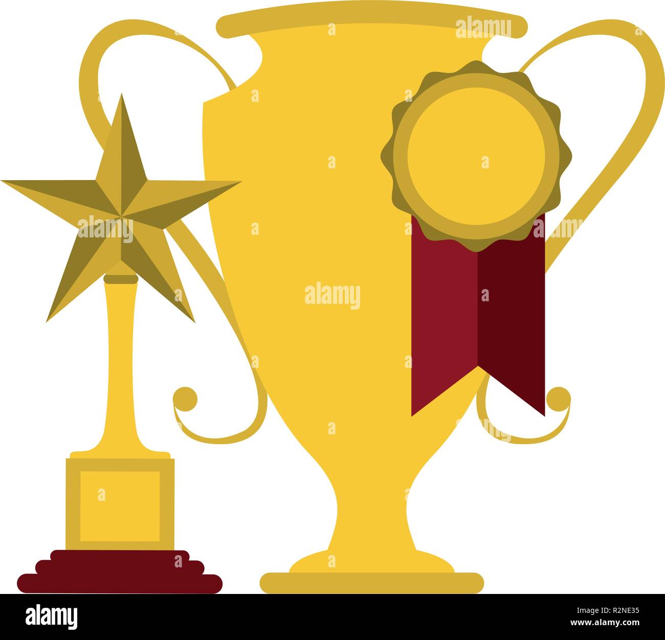 Trophy cups and award medal vector illustration graphic design Stock ...