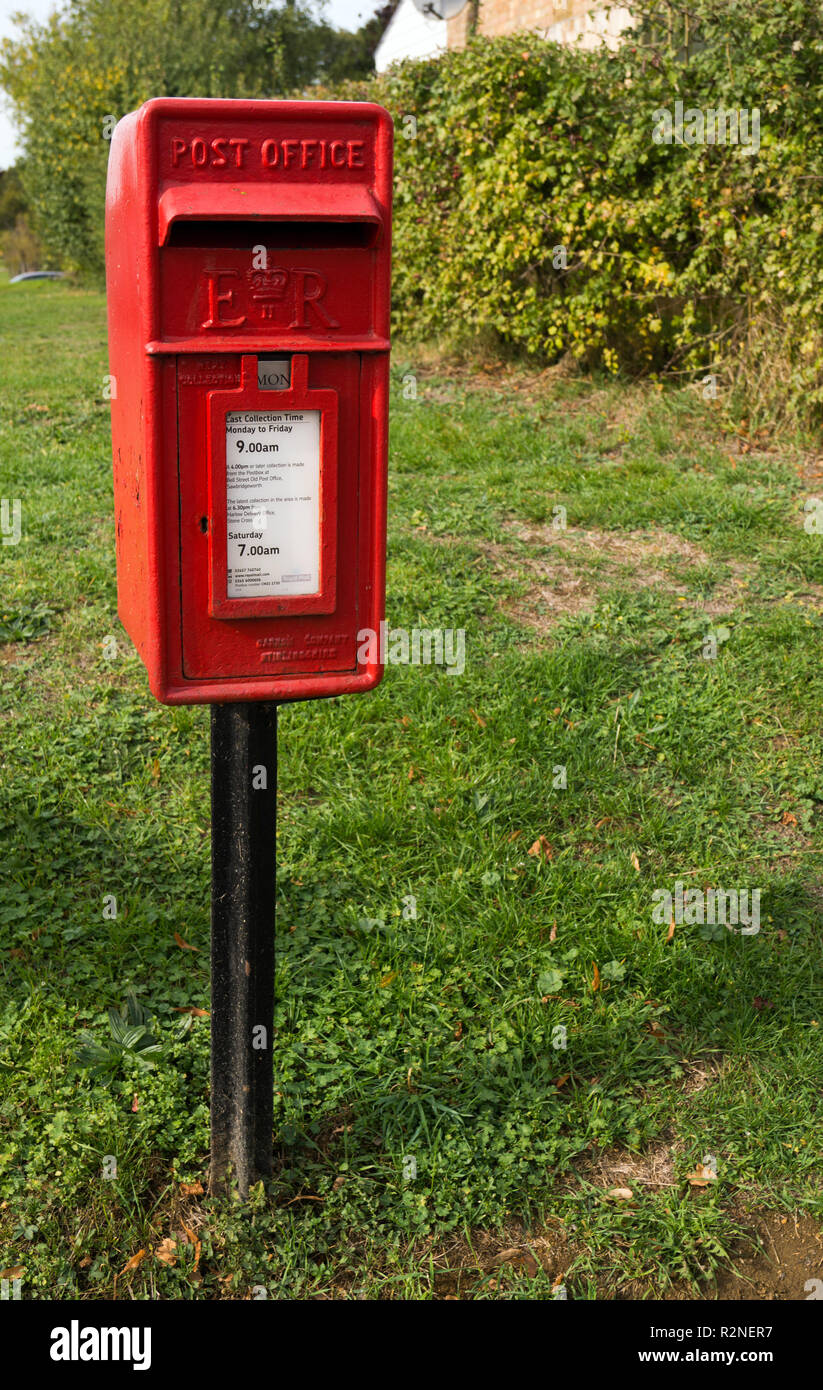 A pole mounted Royal mail collection box in Sawbridgeworth ...