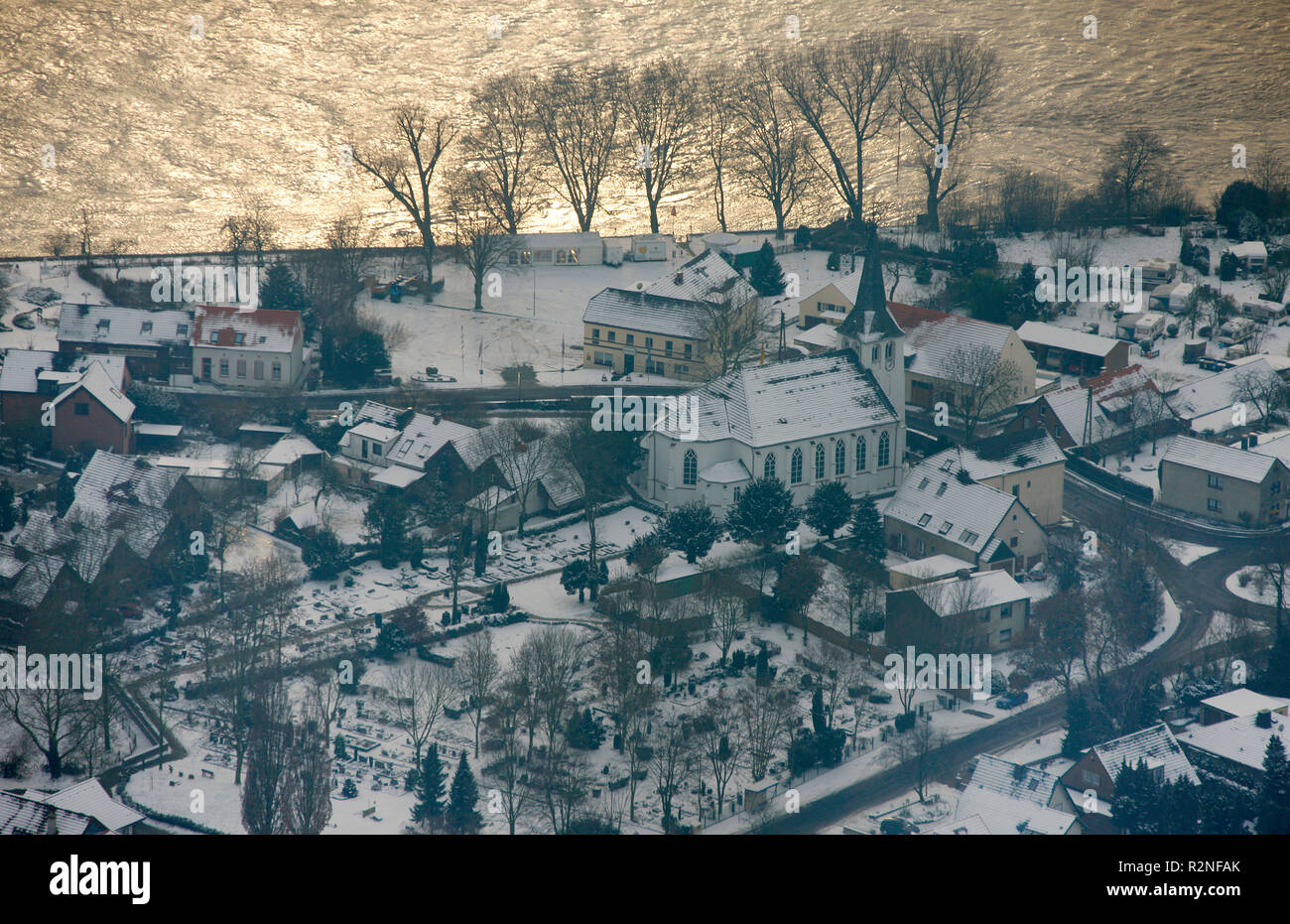 Aerial view, Voerde, North Rhine-Westphalia, Germany, Europe Stock ...