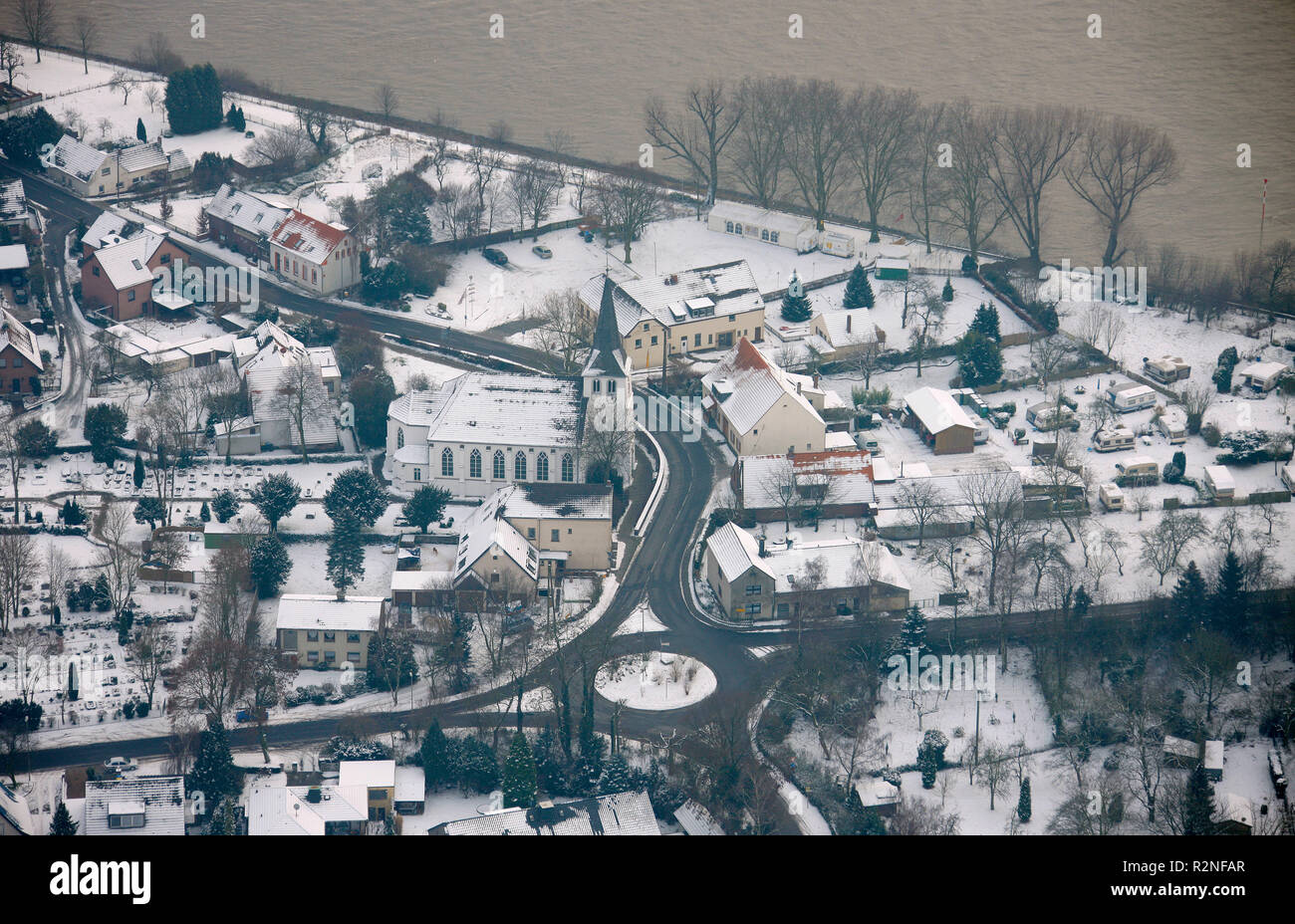 Aerial view, Voerde, North Rhine-Westphalia, Germany, Europe Stock ...