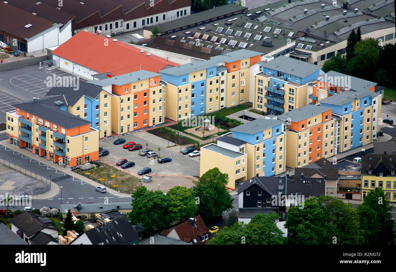 Aerial view, Velbert, Ruhr area, North Rhine-Westphalia, Germany ...