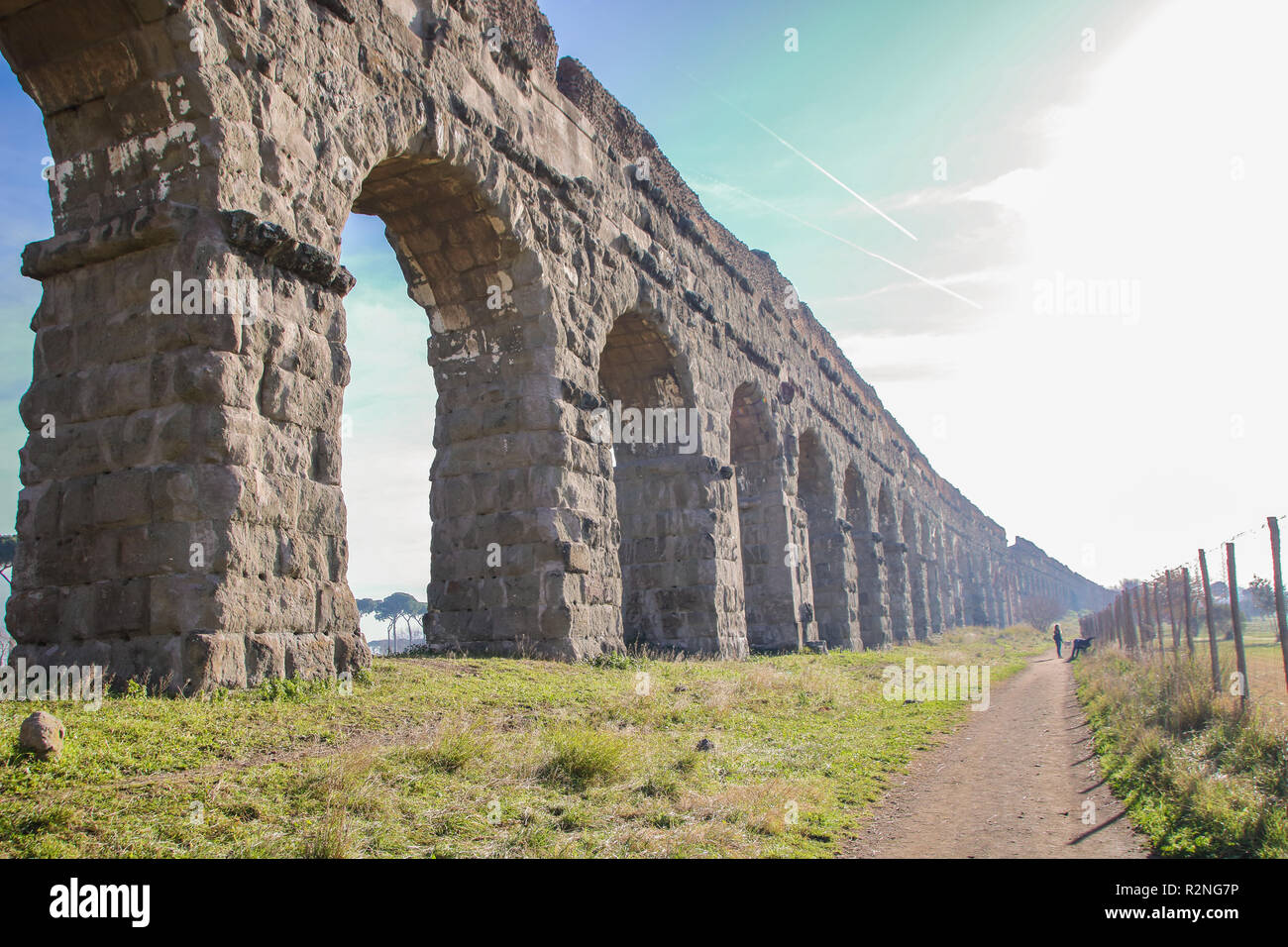 Aqueducts park on Appia street, Rome , Italy Stock Photo - Alamy