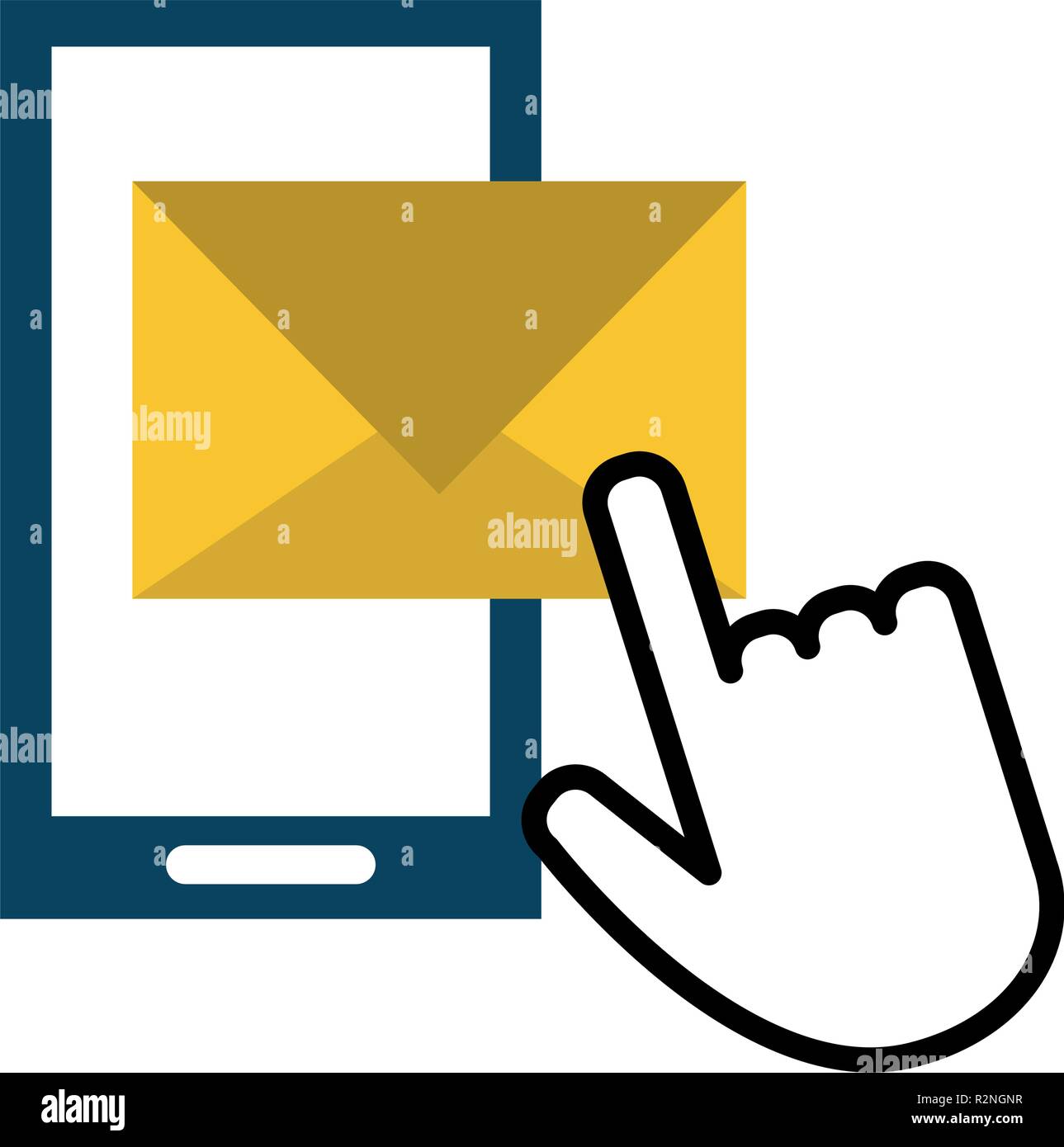smartphone email sending with cursor vector illustration graphic design ...