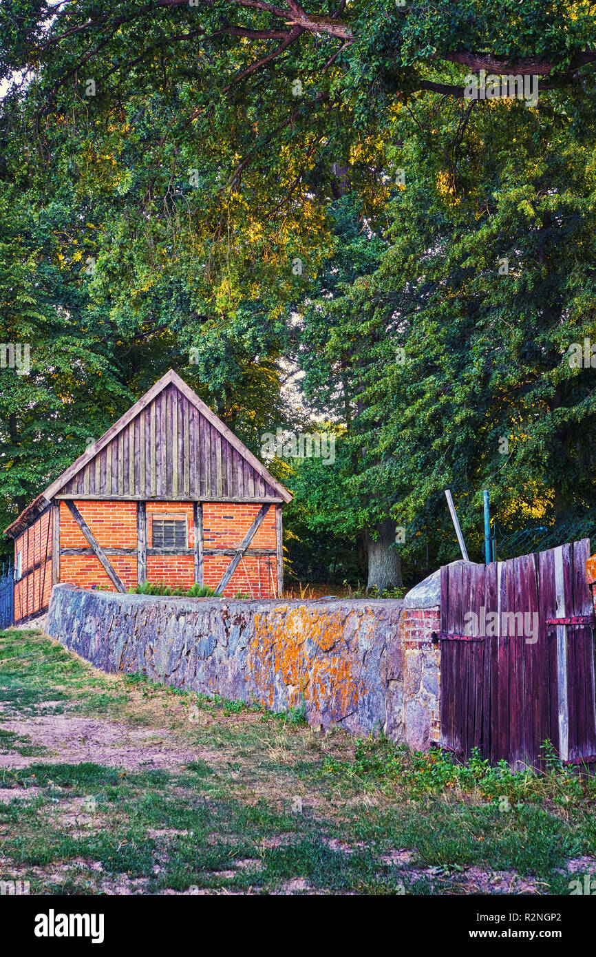 Small brick house in a cemetery in Benz. Usedom, Germany Stock Photo ...