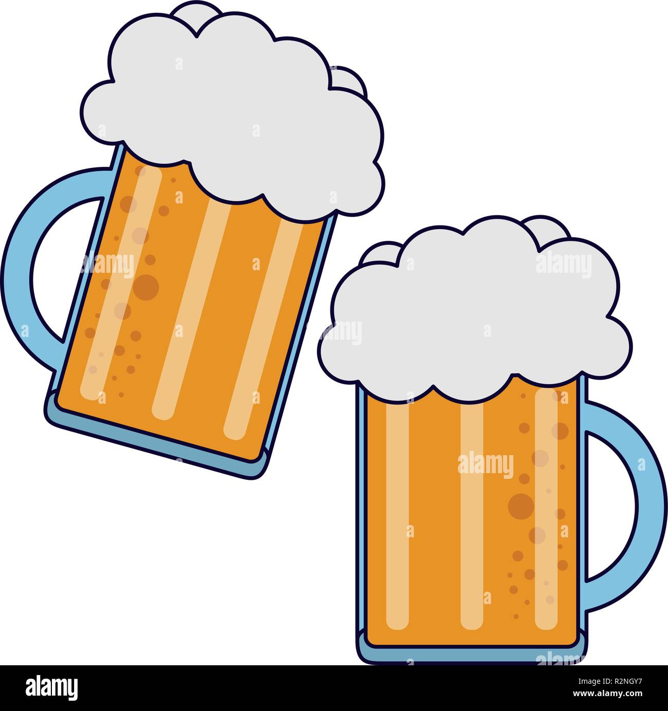 Two beer cups toast vector illustration graphic design Stock Vector ...