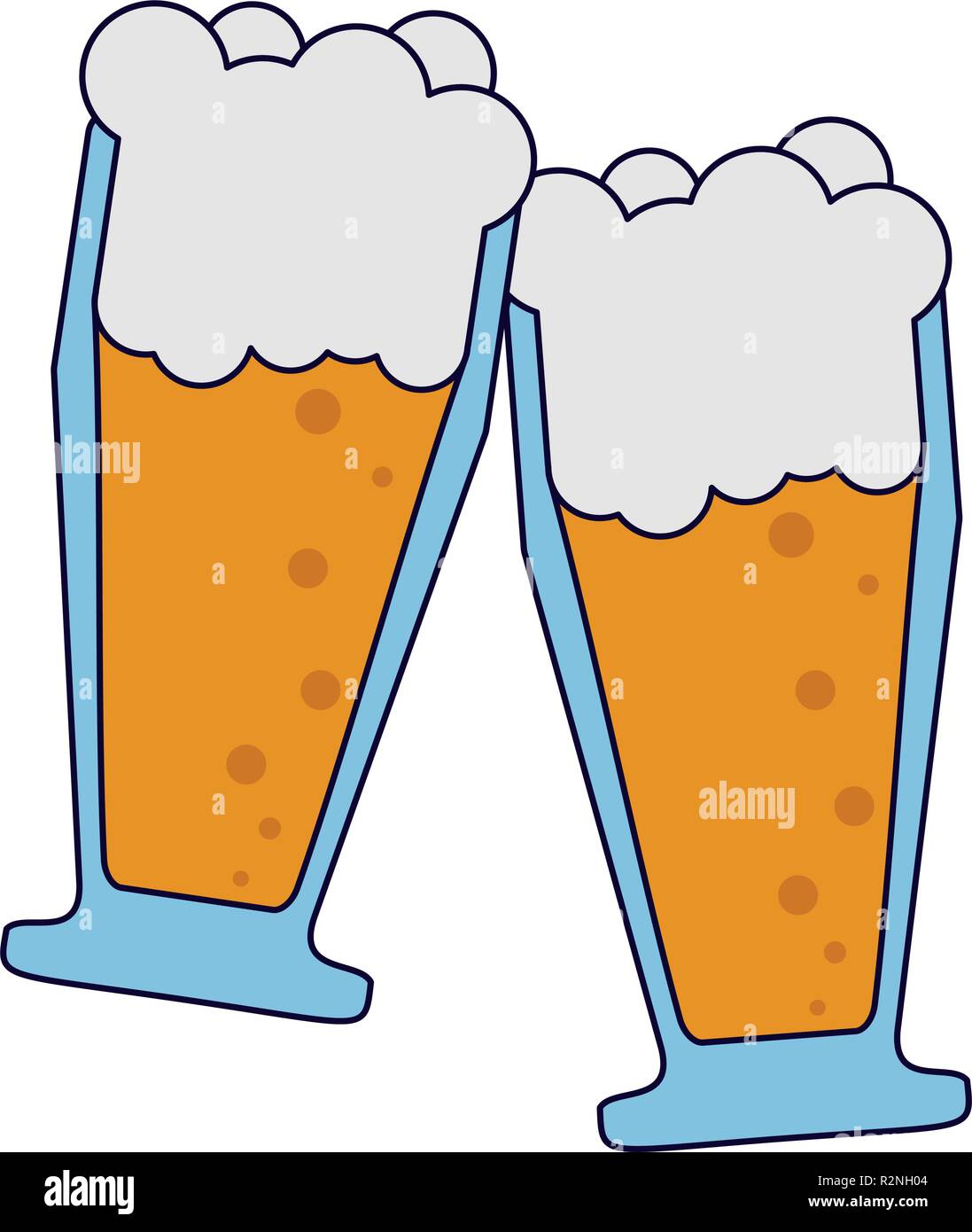 Two beer cups toast vector illustration graphic design Stock Vector ...
