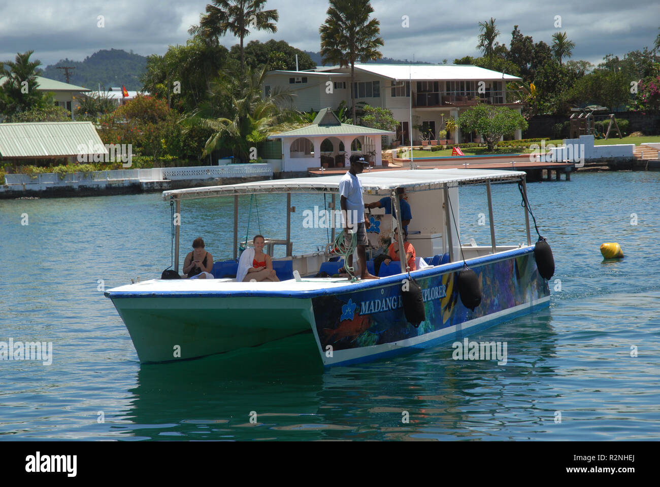 Madang Resort Reef Explorer, Madang Harbour, Madang, PNG Stock Photo ...