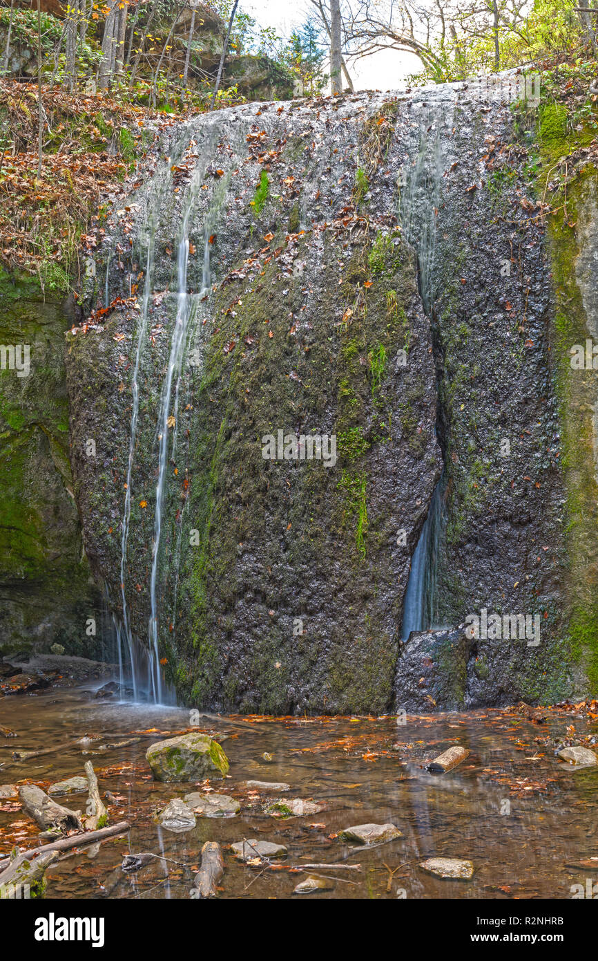 Quiet Stephens Falls in the Forest in Governor Dodge State park in ...