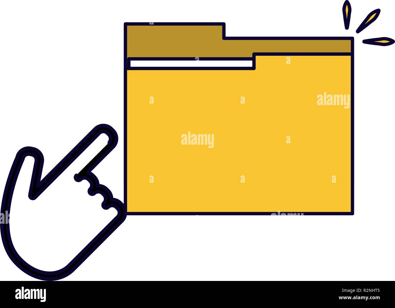Cursor click hand on folder vector illustration graphic design Stock ...