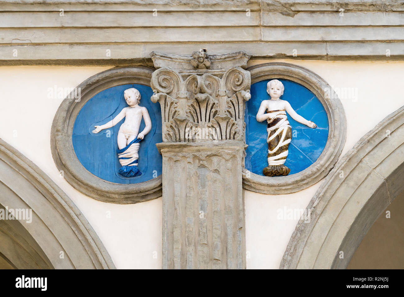 Florence, Spedale degli Innocenti, orphan, symbol Stock Photo - Alamy