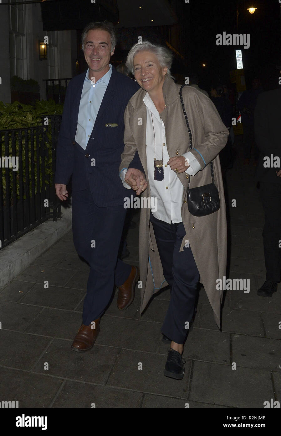 Emma Thompson and her husband Greg Wise leave 34 Mayfair restaurant ...