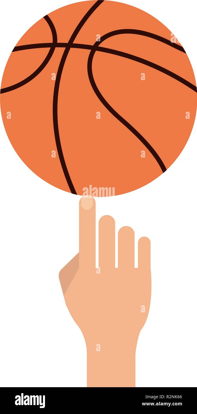 Basketball ball on human finger vector illustration graphic design ...