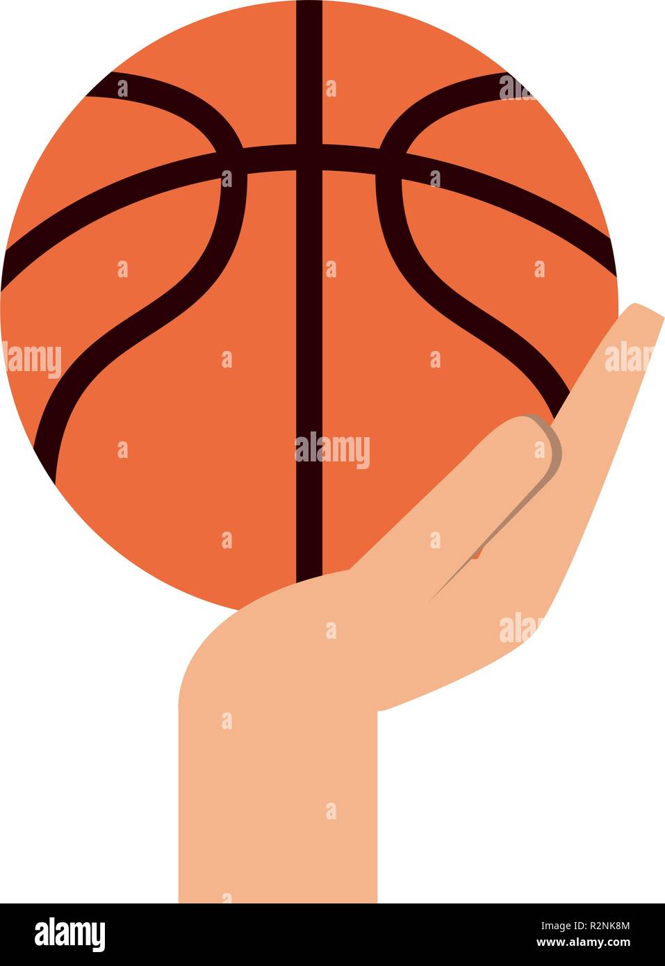 Hand with basketball ball vector illustration graphic design Stock ...