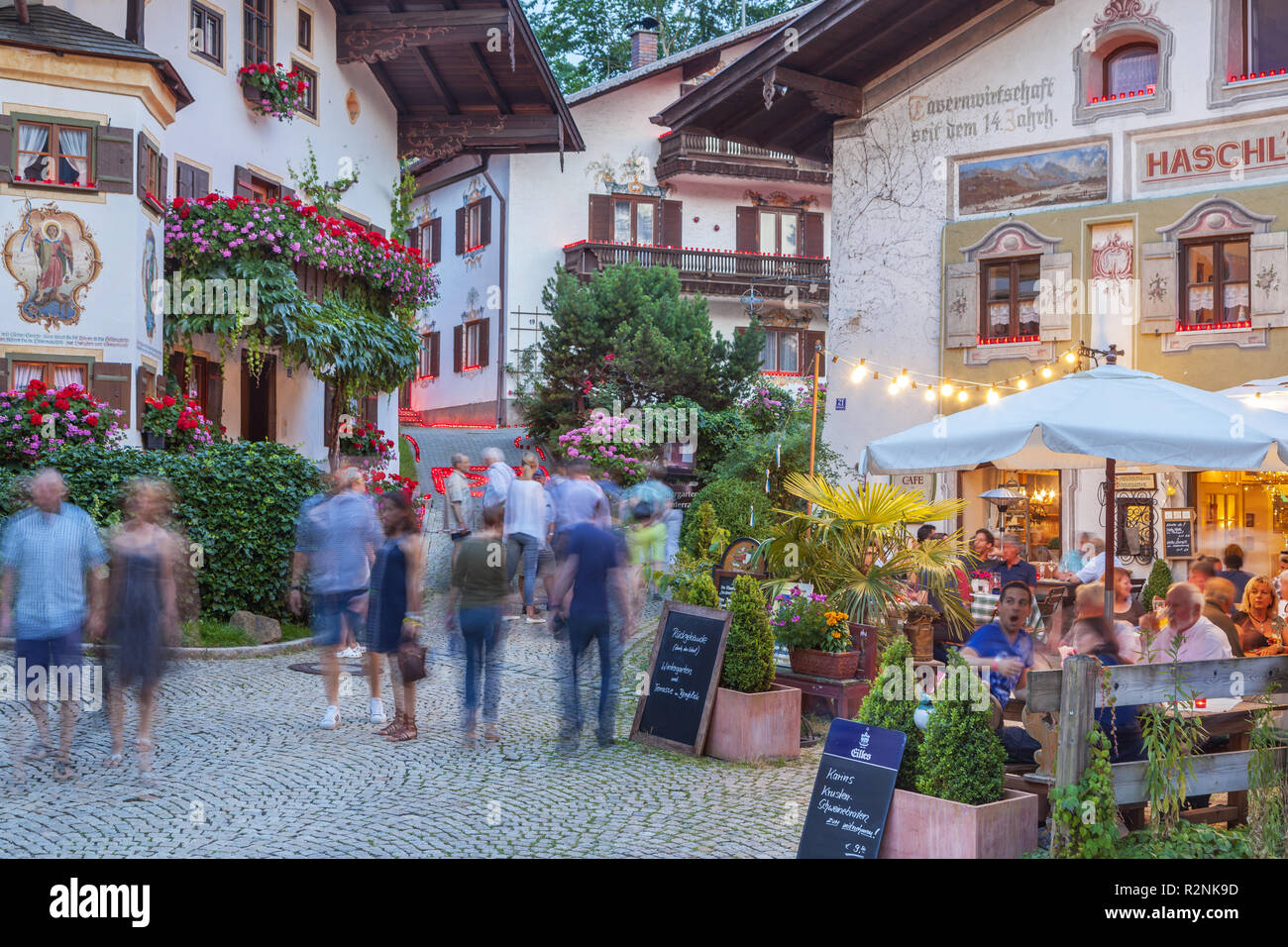 Haschls inn for market illumination in neubeuern hi-res stock ...