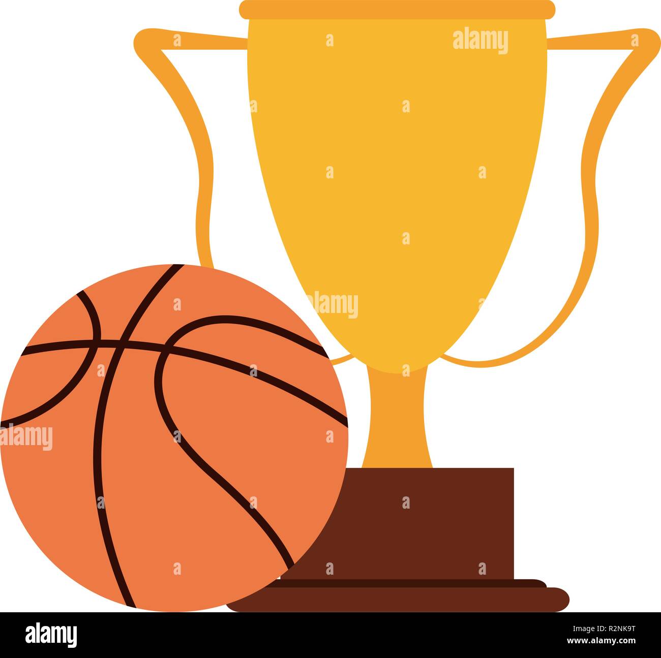Basketball ball and trophy cup vector illustration graphic design Stock ...