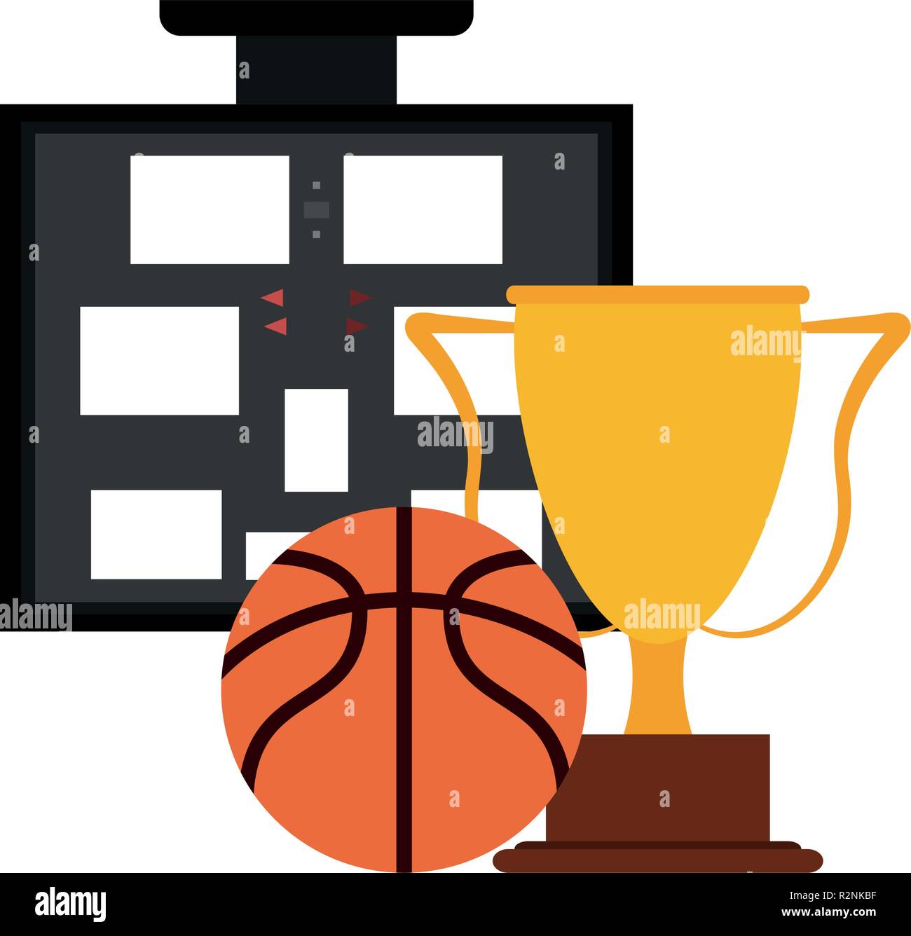 Basketball scoring and trophy cup vector illustration graphic design ...