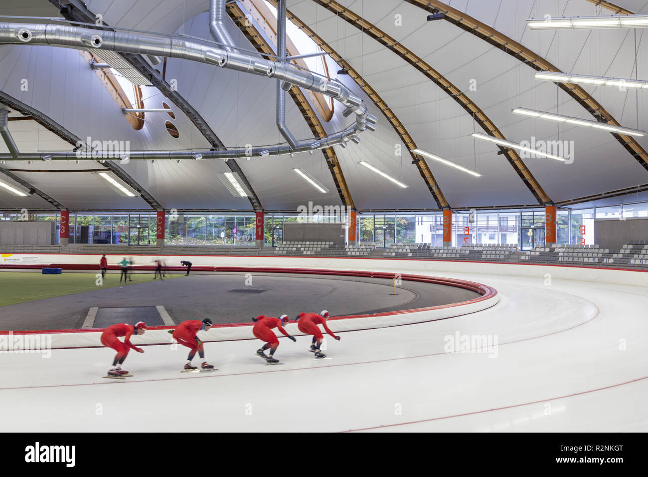 Max Aicher Arena in Inzell, Chiemgau, Upper Bavaria, Bavaria, Southern ...