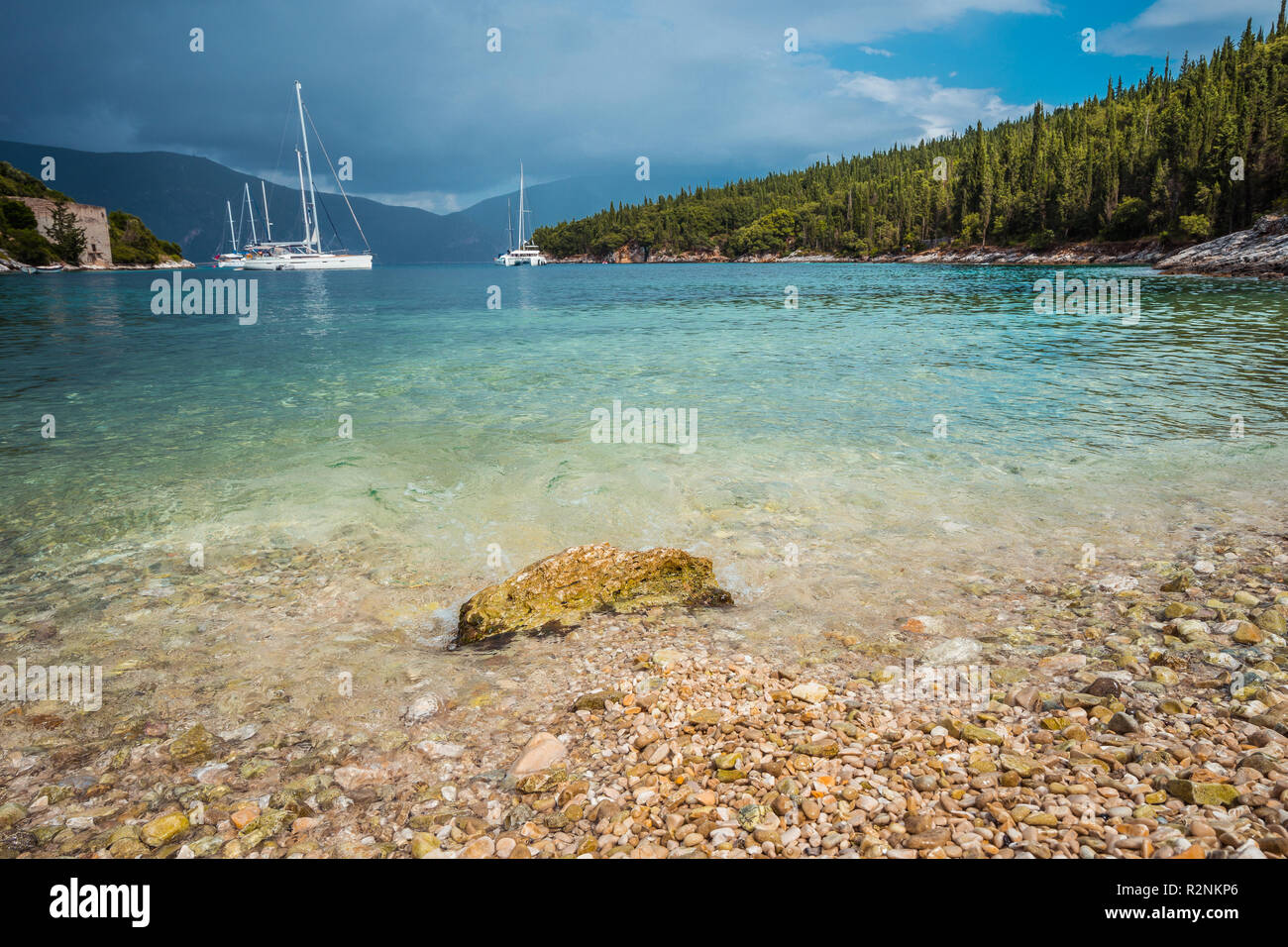 Crystal clear transparent blue turquoise teal mediterranean sea water ...