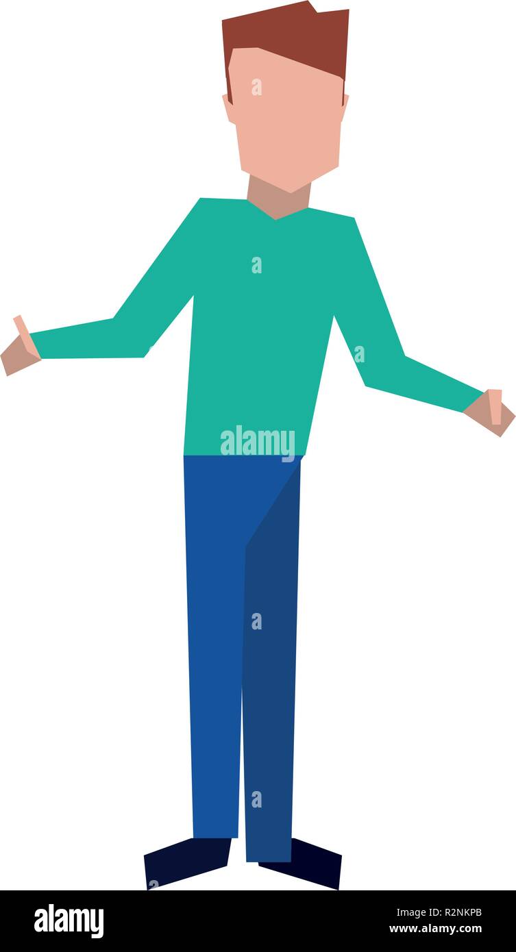 Young man avatar with arms open vector illustration graphic design ...