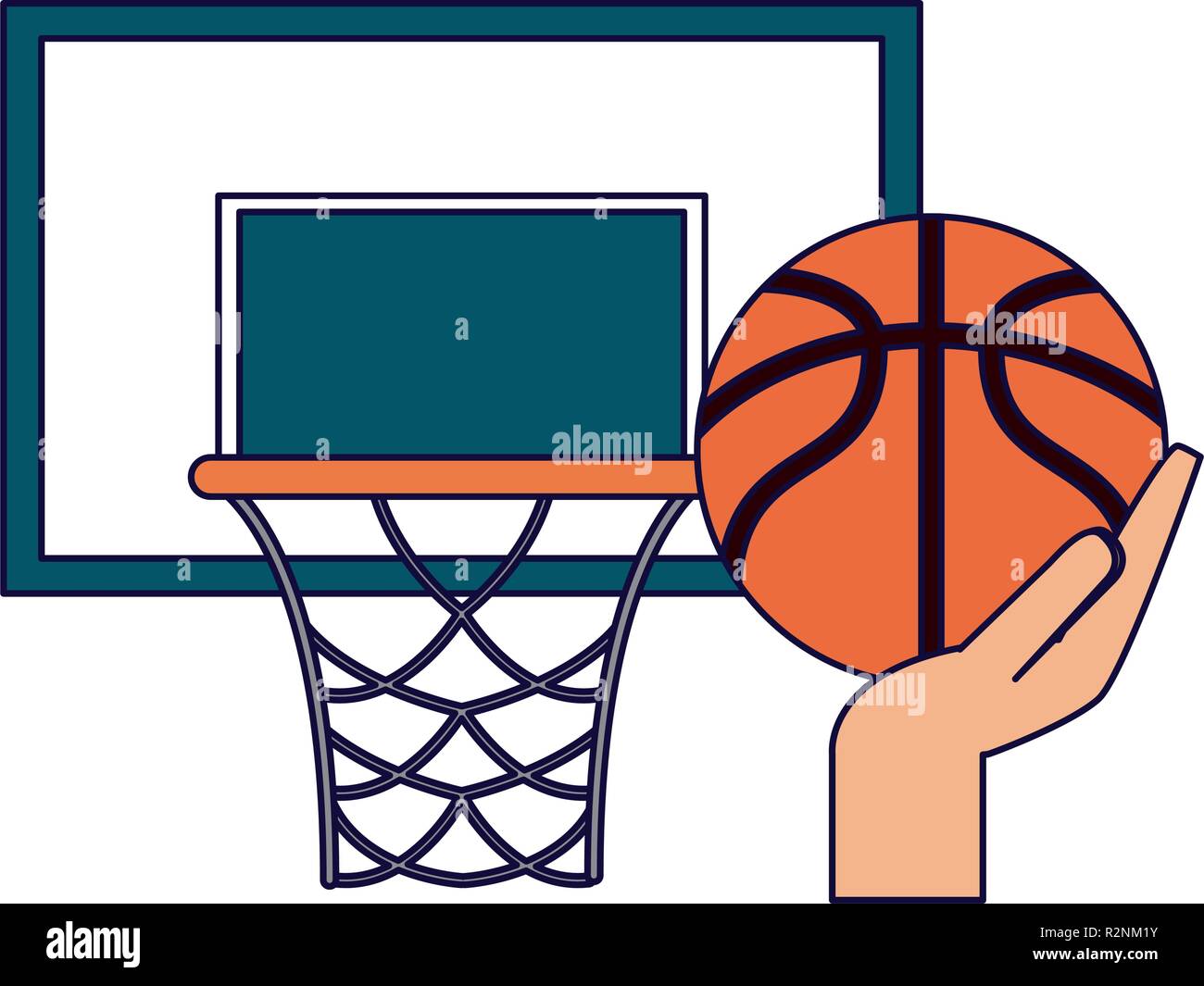 Basketball and board isolated vector illustration graphic design Stock ...