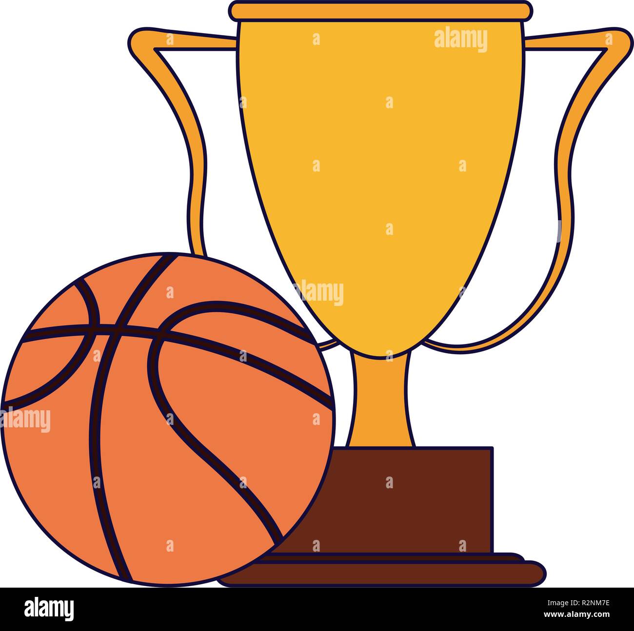 Basketball ball and trophy cup vector illustration graphic design Stock ...
