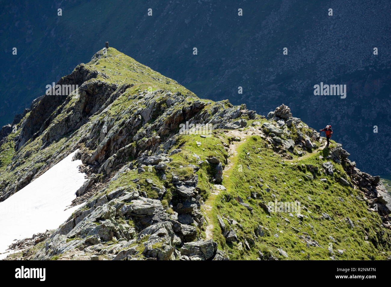 Hiker on mairspitze peak hi-res stock photography and images - Alamy