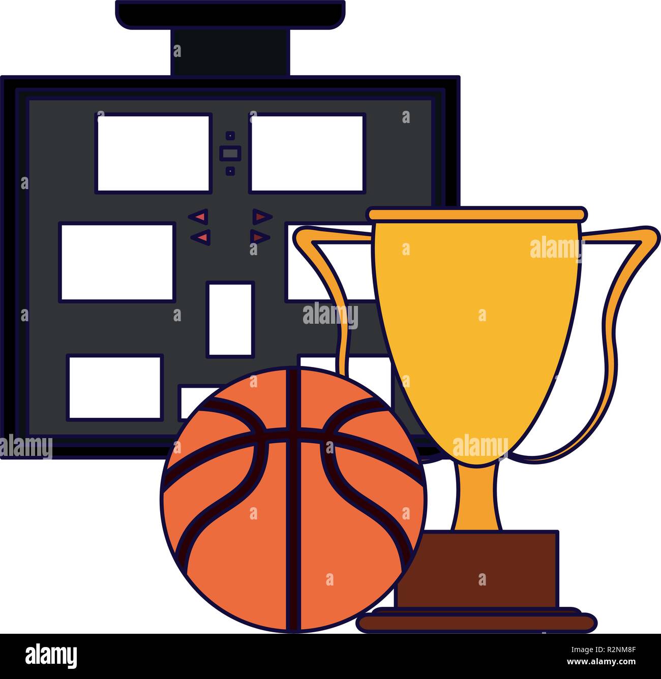 Basketball scoring and trophy cup vector illustration graphic design ...