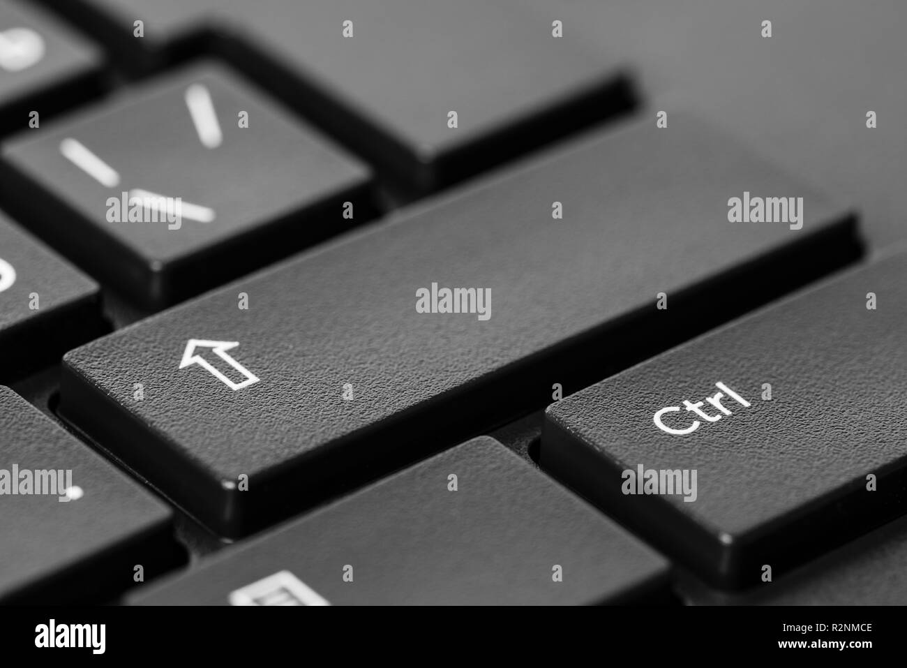 Keyboard closeup, shift and ctrl keys, technology background Stock ...