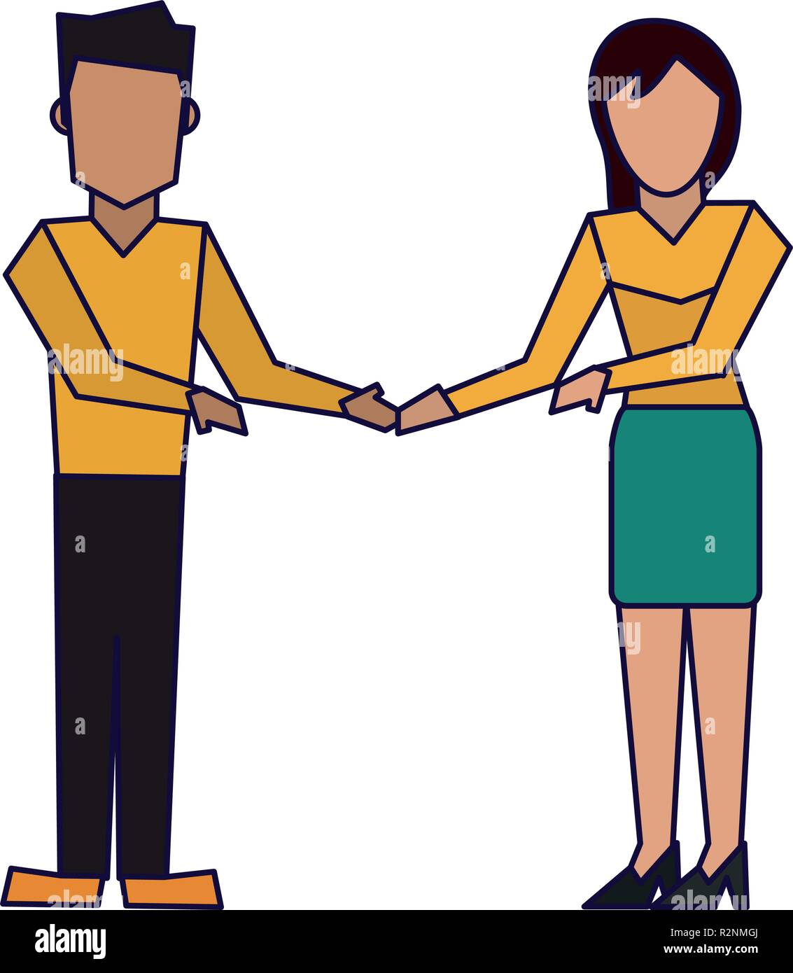 Profile shaking hands Stock Vector Images - Alamy