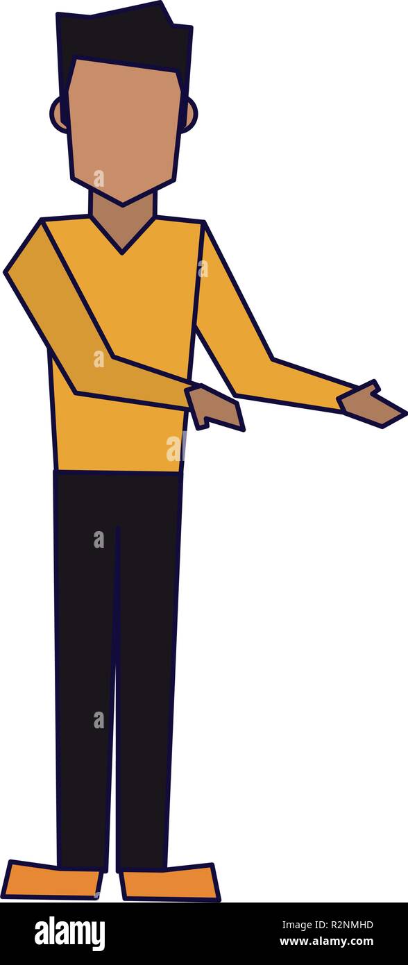 Young man avatar with arms extended vector illustration graphic design ...