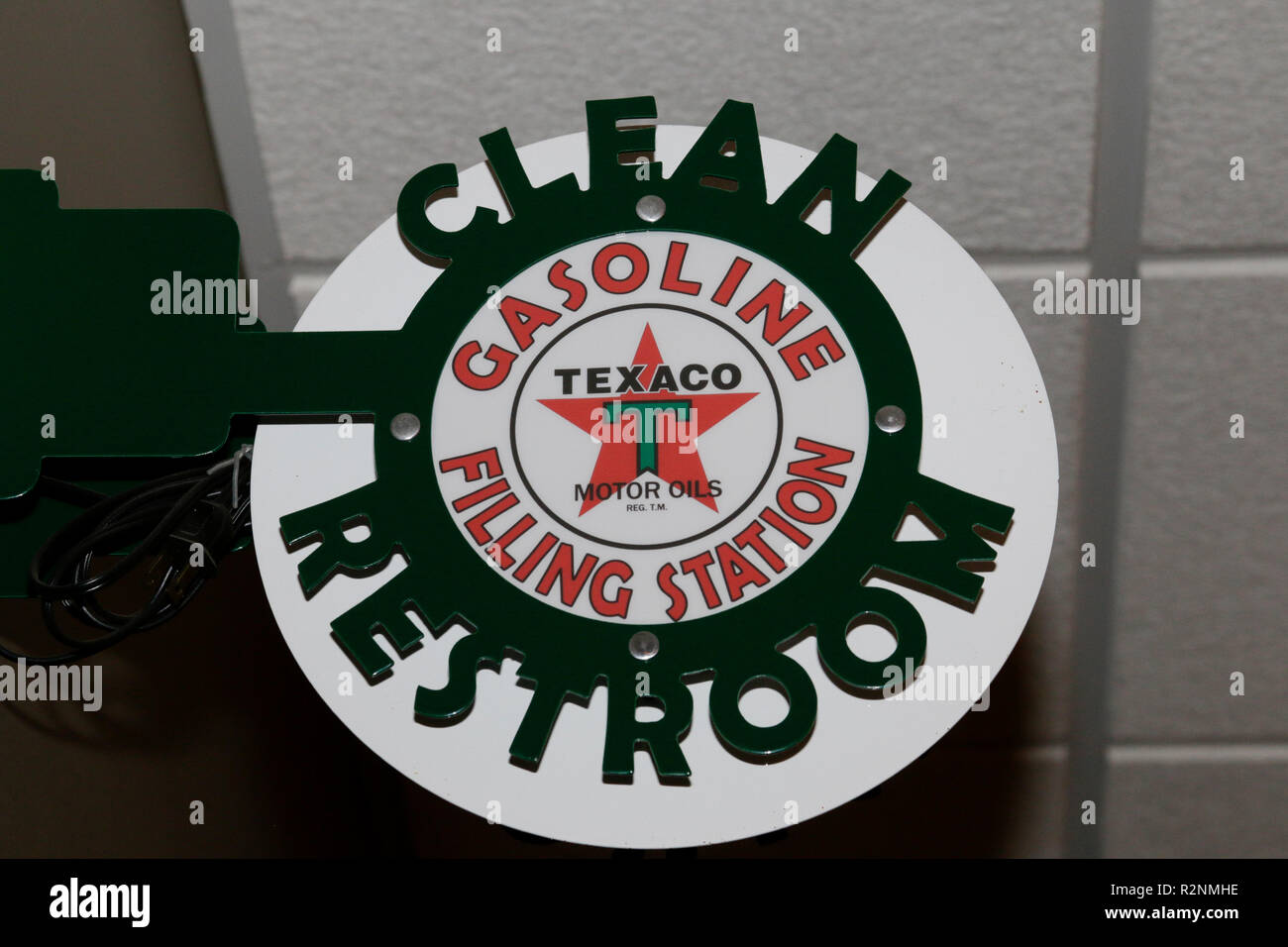 Texaco Filling Station Restroom Sign Stock Photo - Alamy