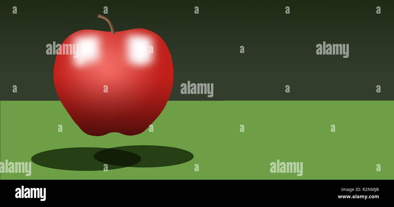 Apples are the subject of this 3-D illustration that includes brilliant ...