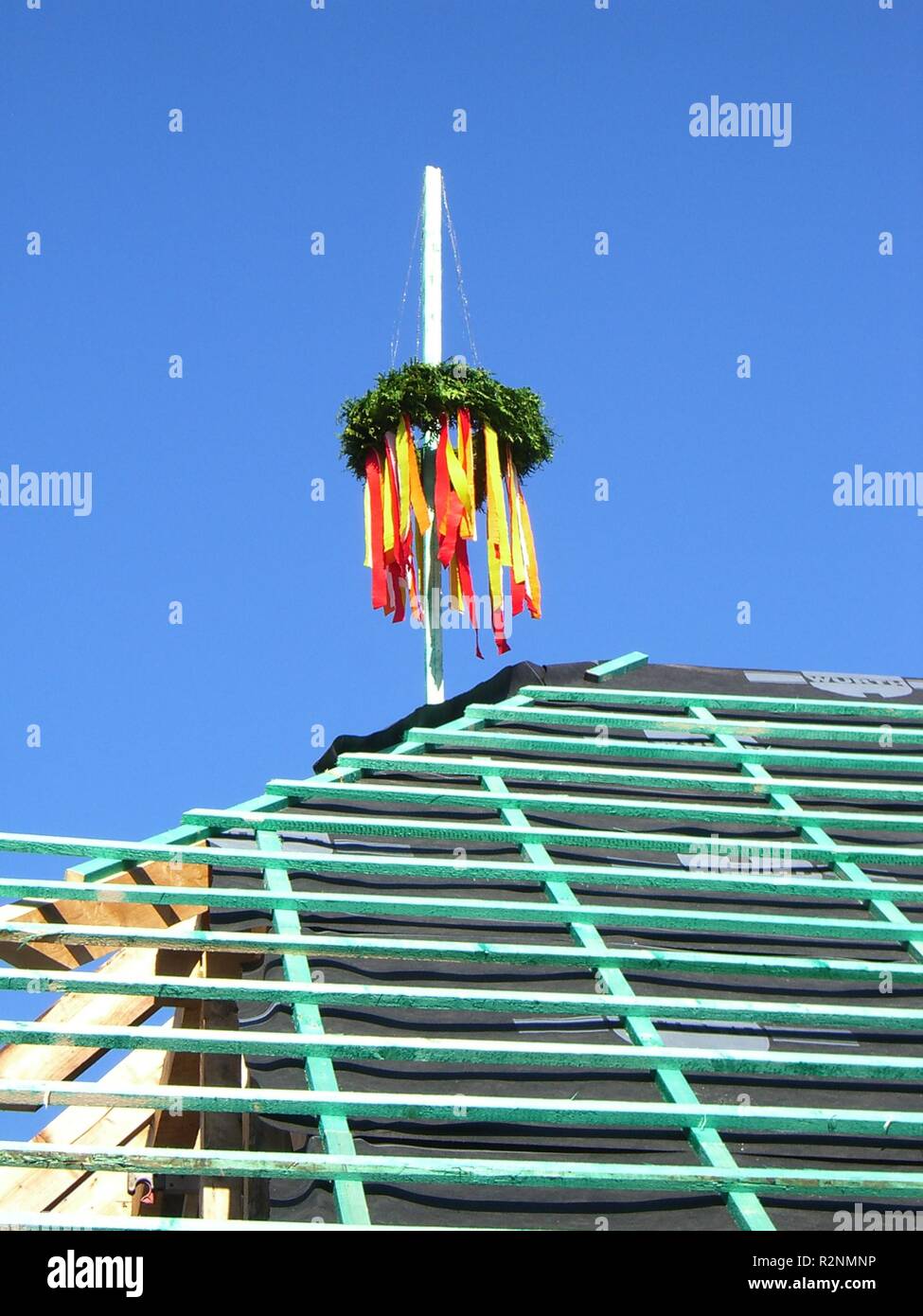 topping-out wreath for the new construction Stock Photo - Alamy