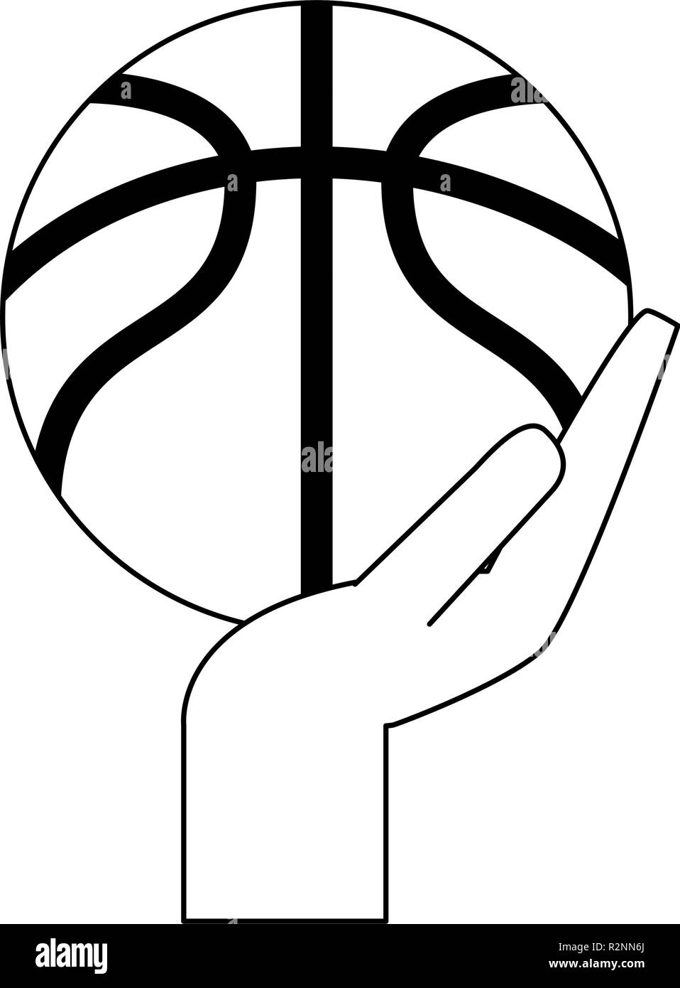 Hand with basketball ball vector illustration graphic design Stock ...