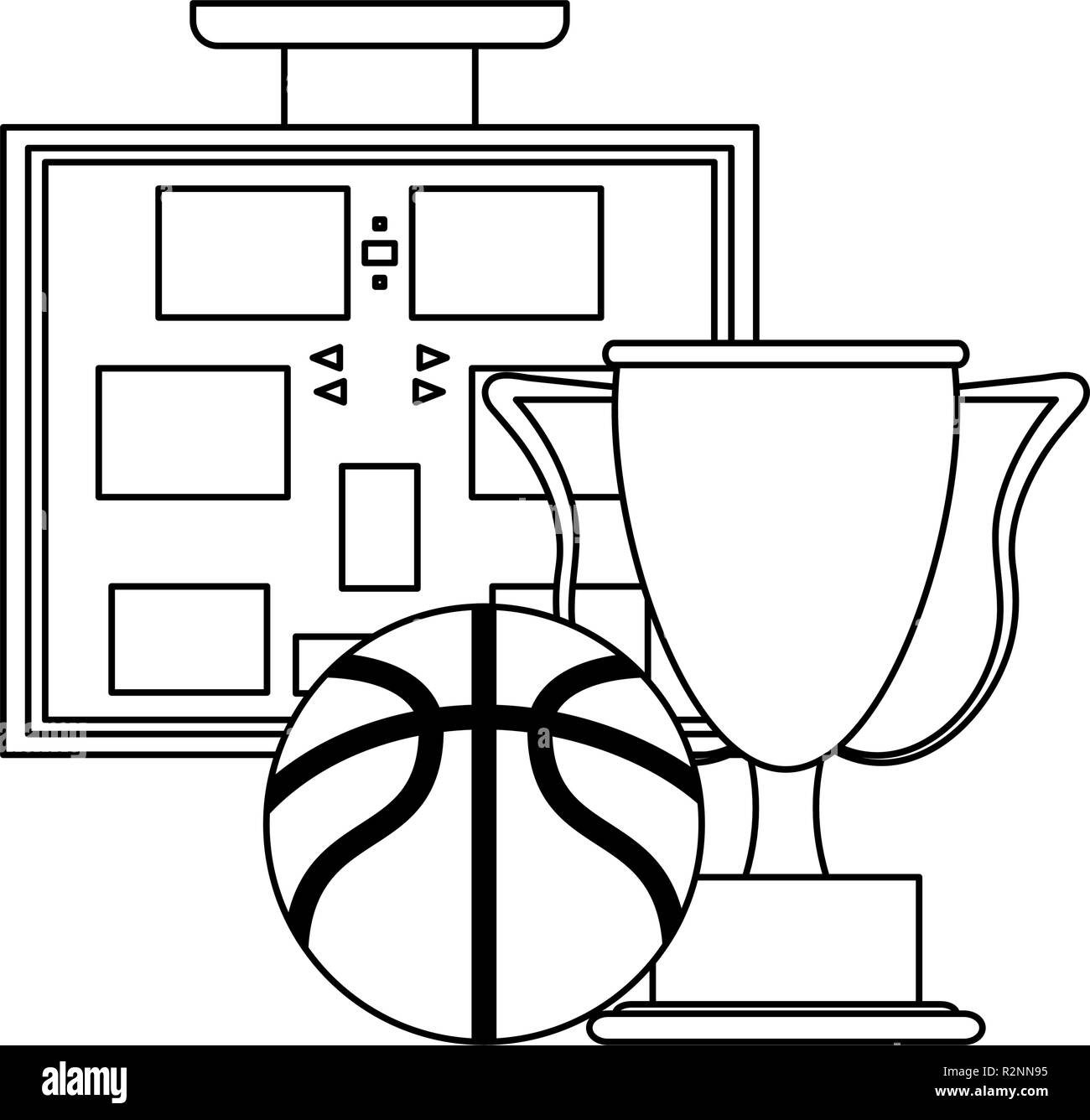 Basketball scoring and trophy cup vector illustration graphic design ...