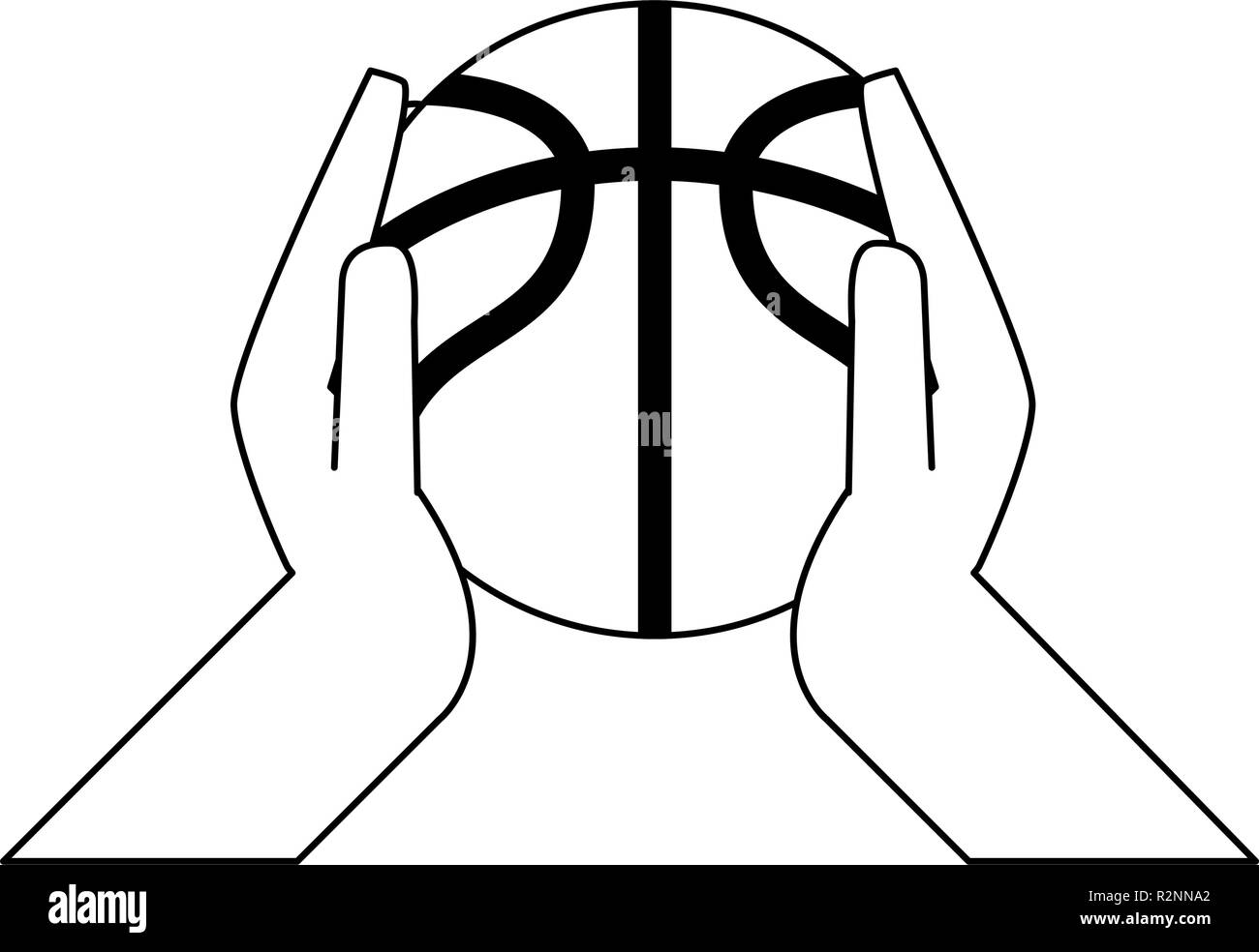 Hands with basketball ball vector illustration graphic design Stock ...