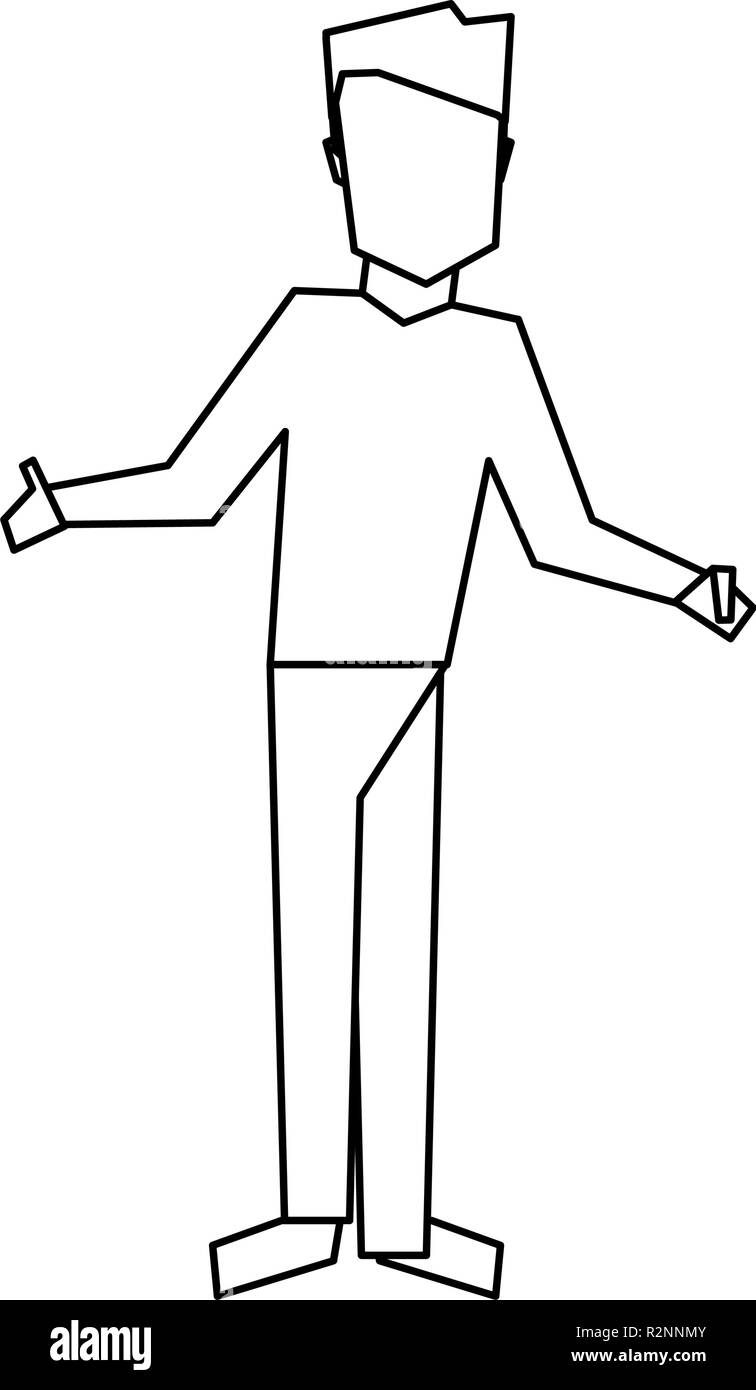 Young man avatar with arms open vector illustration graphic design ...