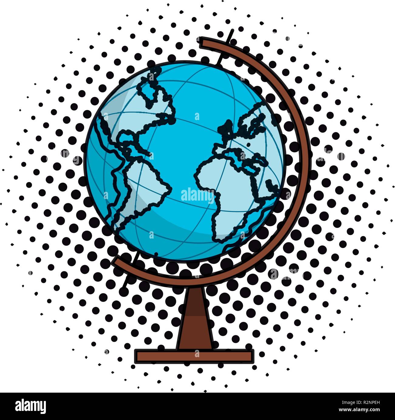 World map globe vector illustration graphic design pop art Stock Vector ...