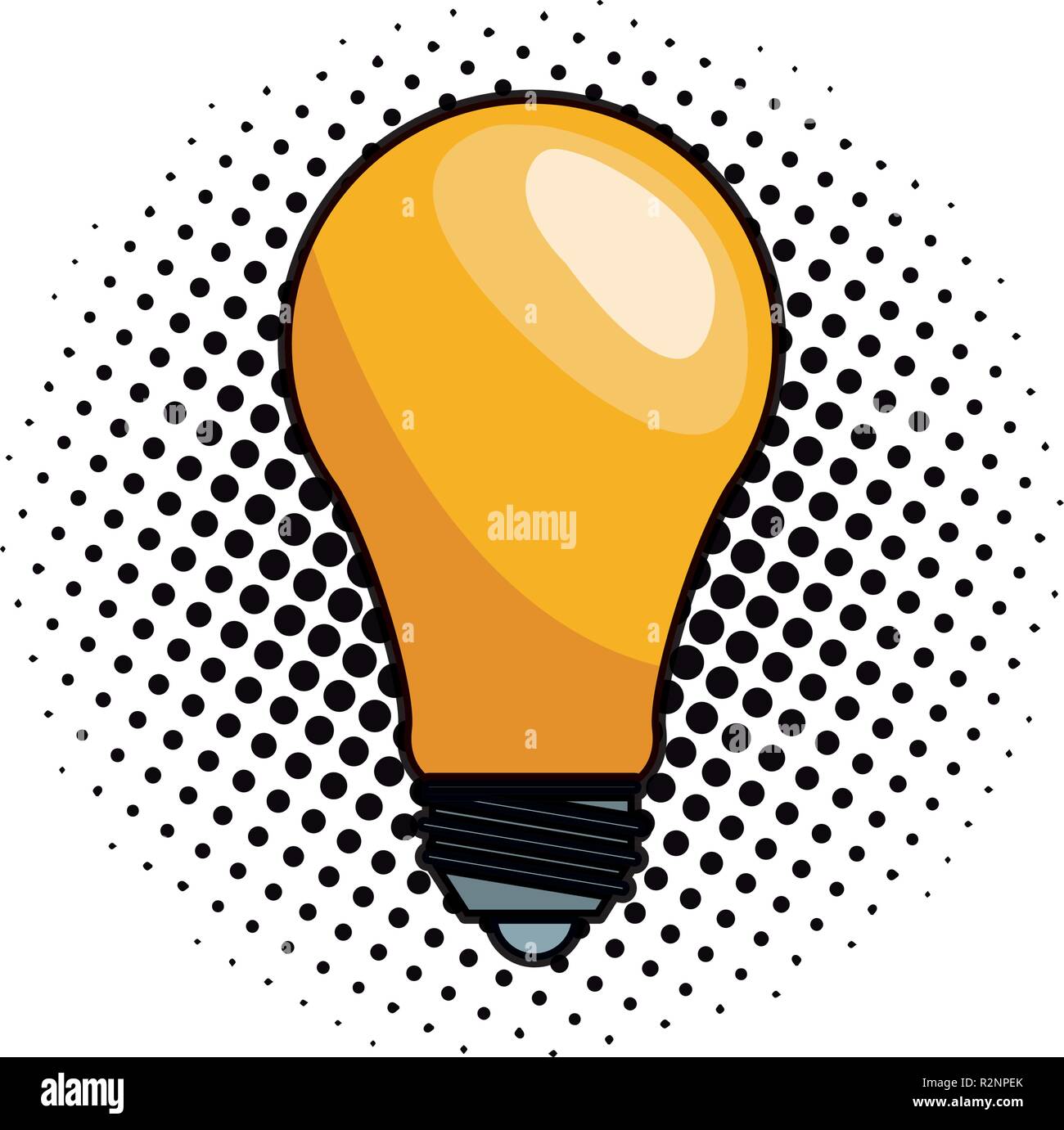 Bulb light symbol isolated vector illustration graphic design pop art ...