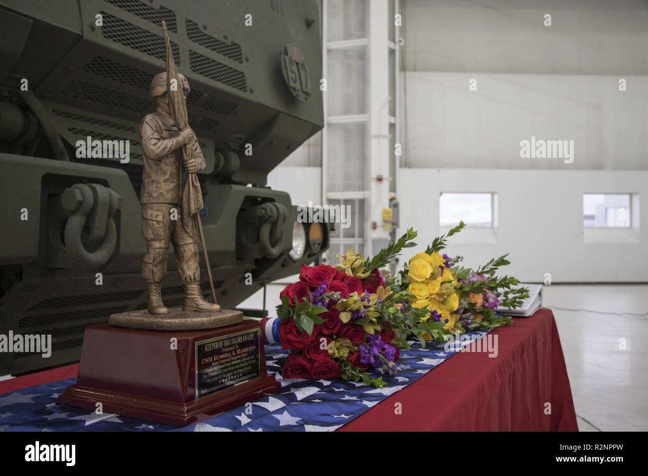 Awards and flowers for U.S. Army Command Sergeants Major Russell ...